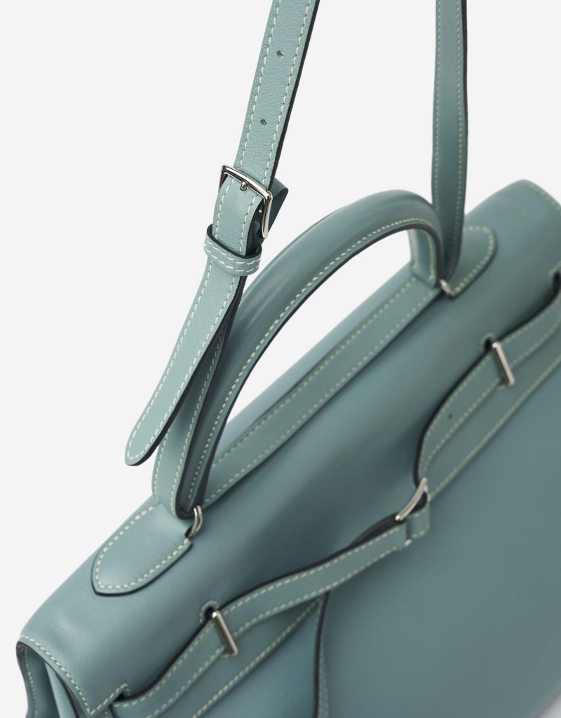 Hermès Kelly Flat 35 Swift Blue Atoll | SACLÀB