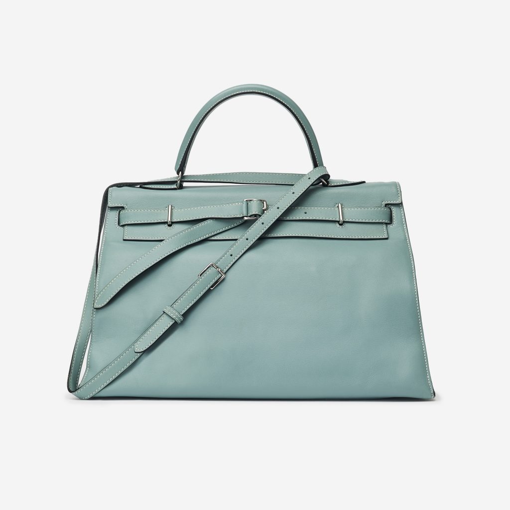 Hermès Kelly Flat 35 Swift Blue Atoll | SACLÀB