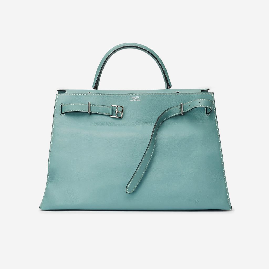 Hermès Kelly Flat 35 Swift Blue Atoll | SACLÀB