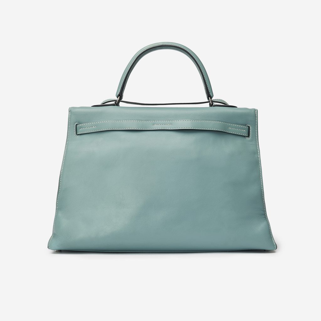Hermès Kelly Flat 35 Swift Blue Atoll | SACLÀB