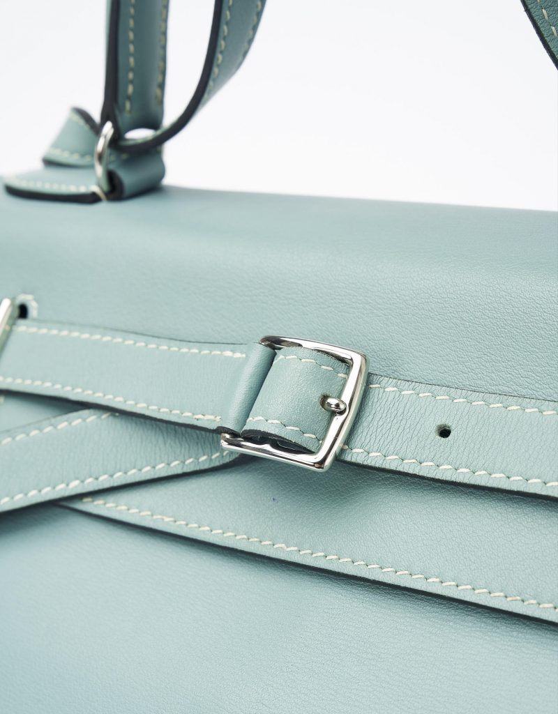 Hermès Kelly Flat 35 Swift Blue Atoll | SACLÀB