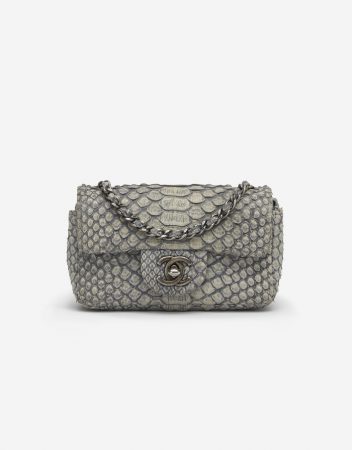 Chanel Timeless Extra Mini Python Grey | SACLÀB
