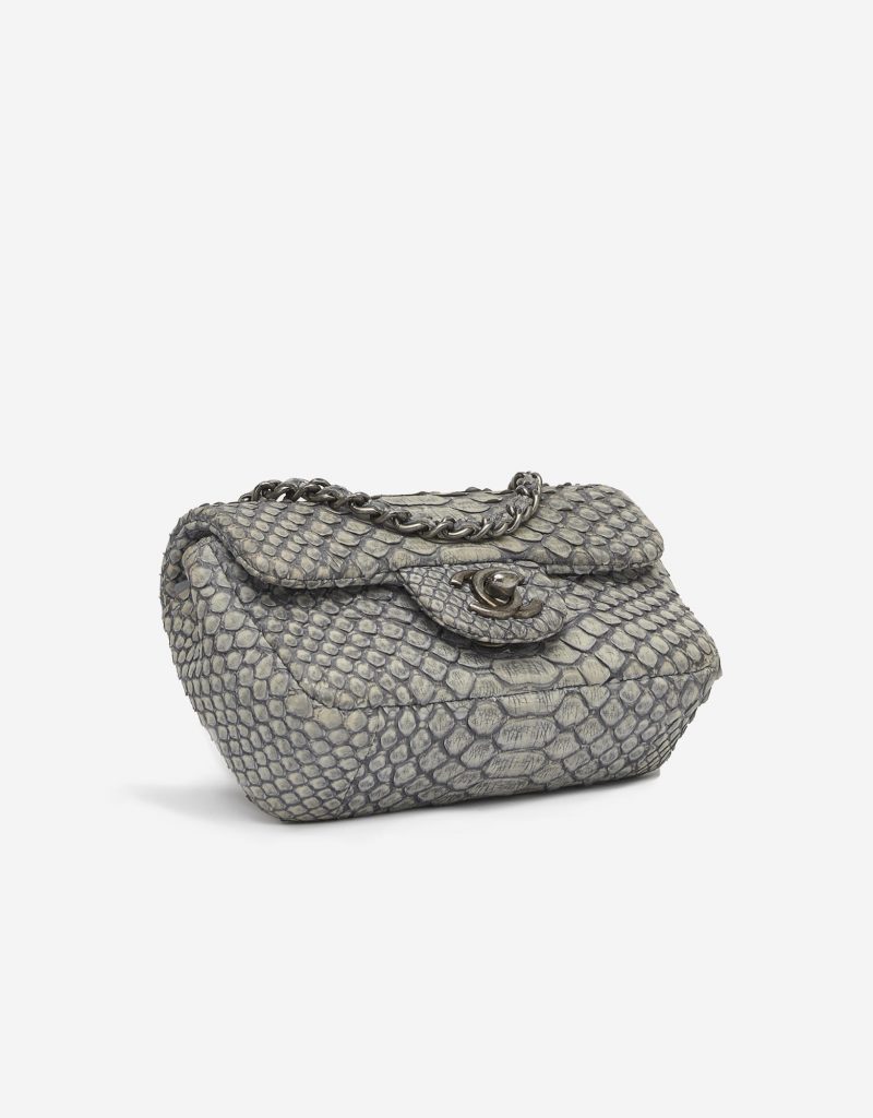 Chanel Timeless Extra Mini Python Grey | SACLÀB