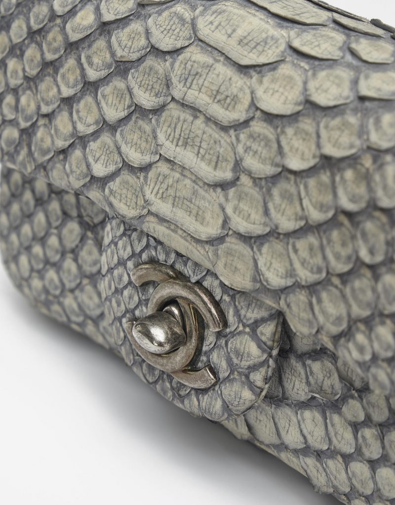 Chanel Timeless Extra Mini Python Grey | SACLÀB