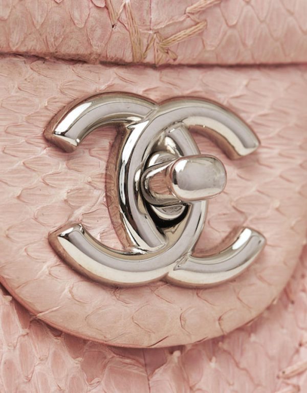 Chanel Timeless Mini Single Flap Python Light Pink | SACLÀB