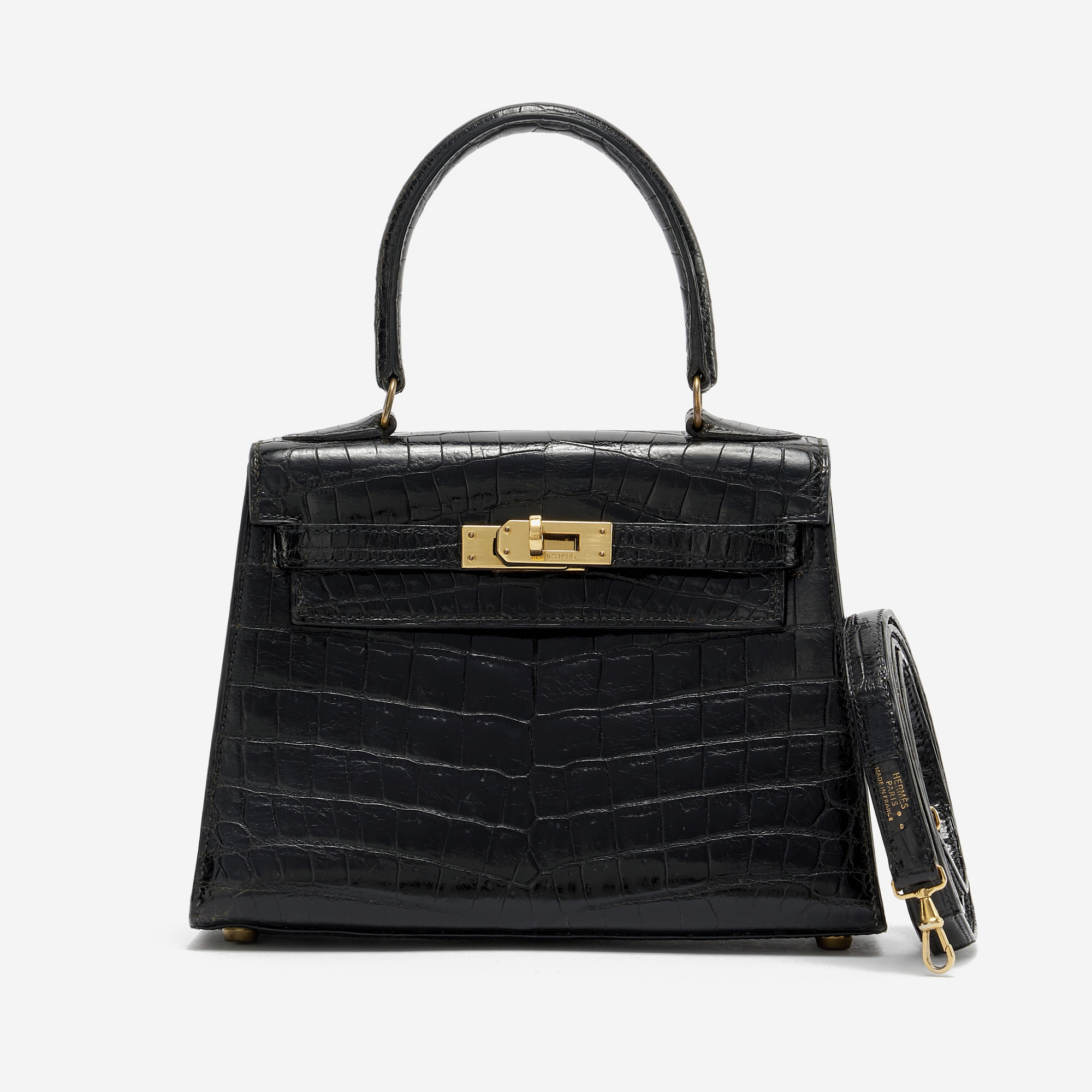 Herm s Kelly Mini Crocodile Black SACL B