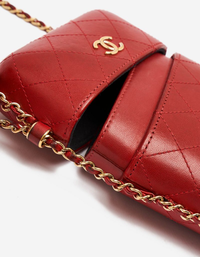 Chanel Clutch With Chain Small Calf Red | SACLÀB