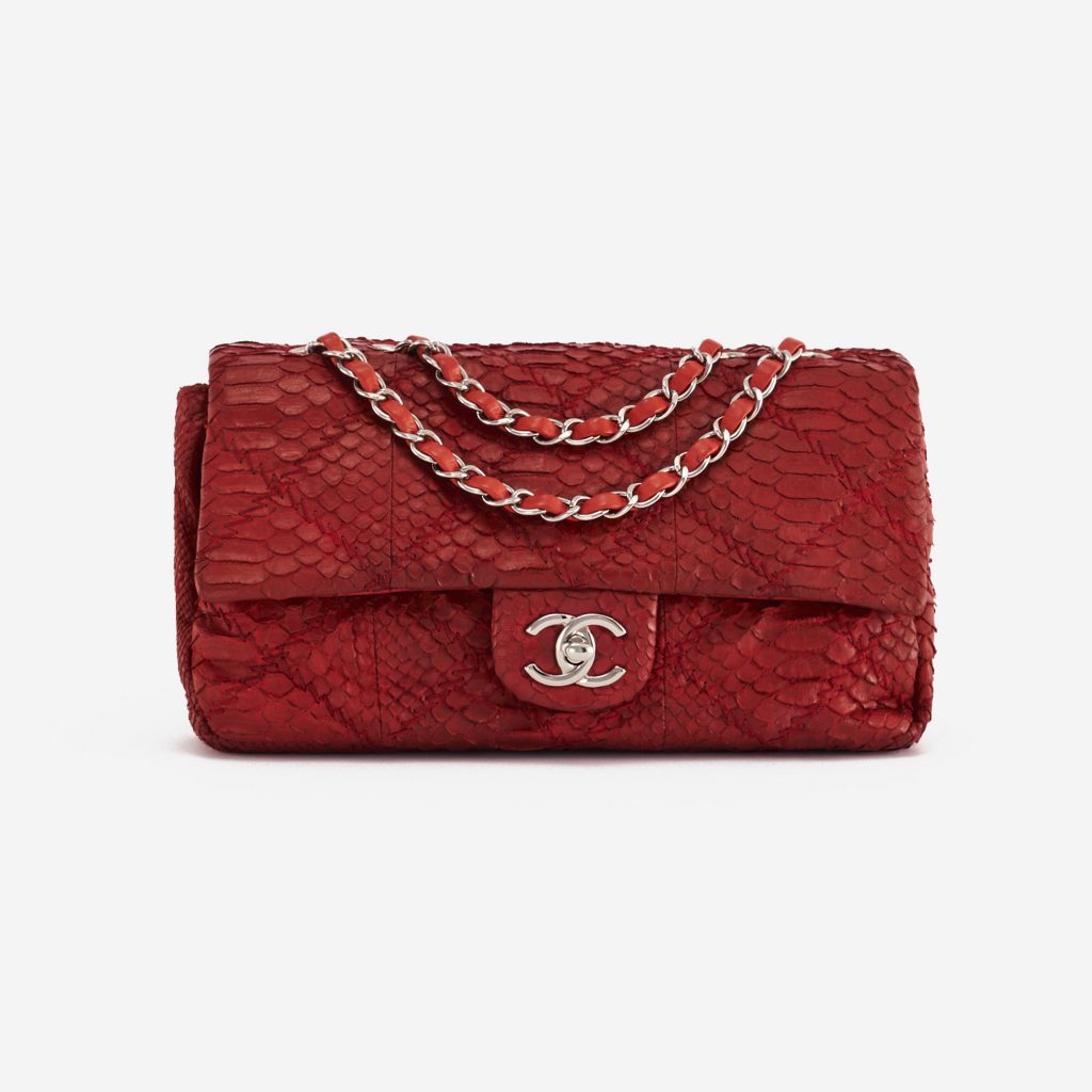 Chanel Timeless Medium Python Red | SACLÀB