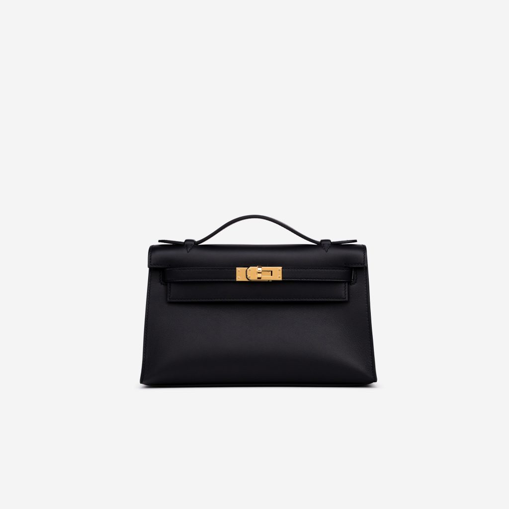 Hermès Kelly Pochette Swift Black | SACLÀB