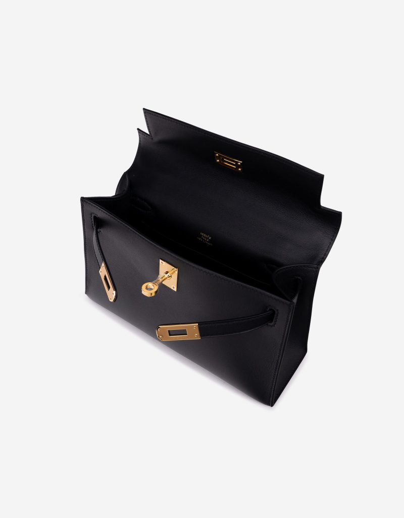 Hermès Kelly Pochette Swift Black | SACLÀB