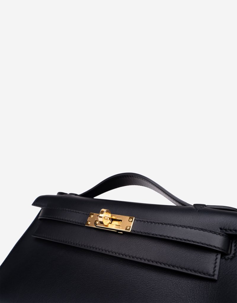Hermès Kelly Pochette Swift Black | SACLÀB