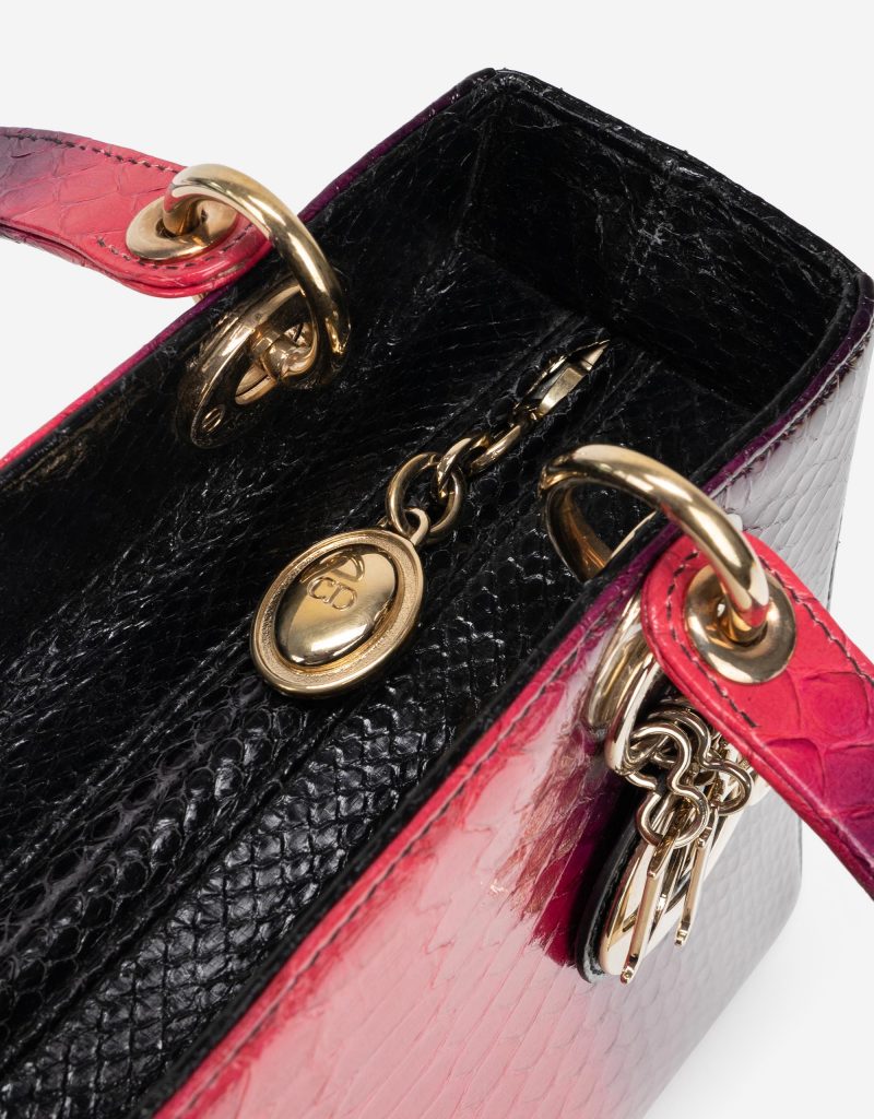 Dior Lady Medium Handbag Python Pink | SACLÀB