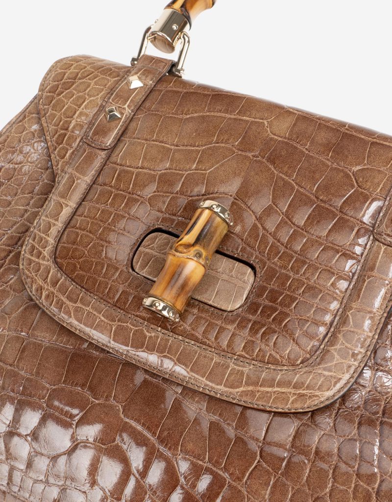 Gucci Bamboo Crocodile Leather Brown | SACLÀB