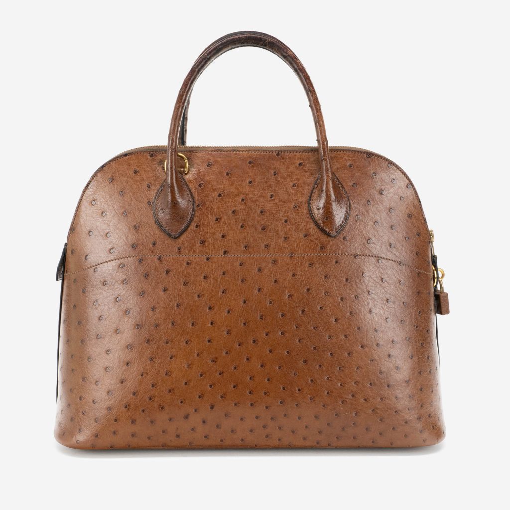 Vintage Hermès Bolide 37 Ostrich Tabacco | SACLÀB
