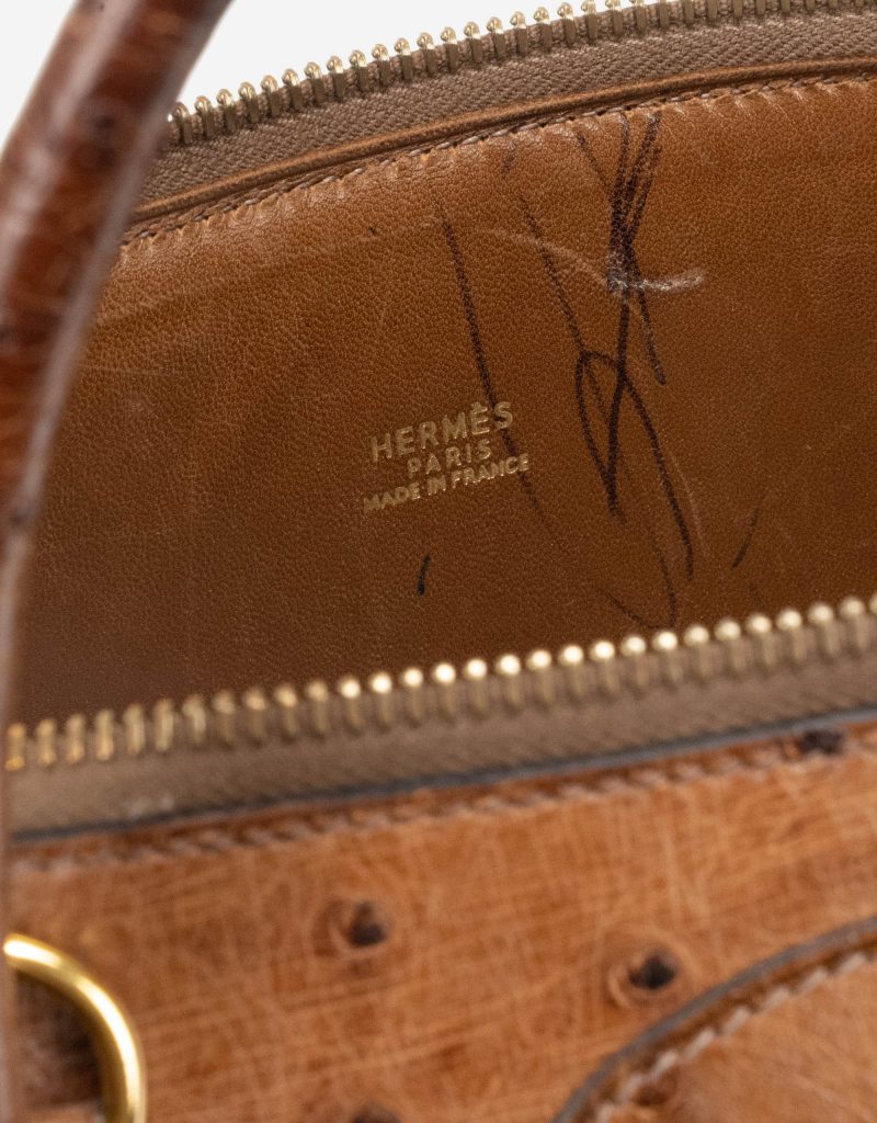 Vintage Hermès Bolide 37 Ostrich Tabacco | SACLÀB