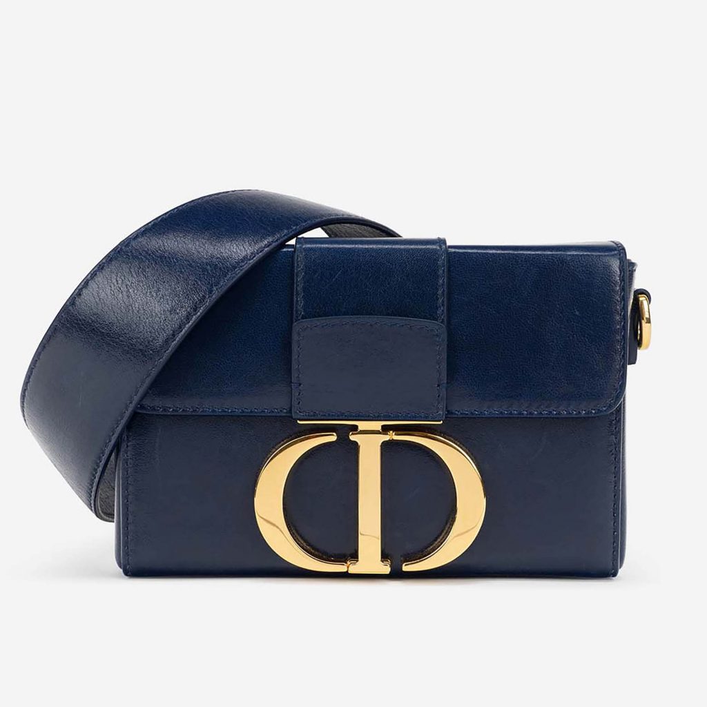 Dior 30 Montaigne Box Small Lamb Blue Indigo | SACLÀB