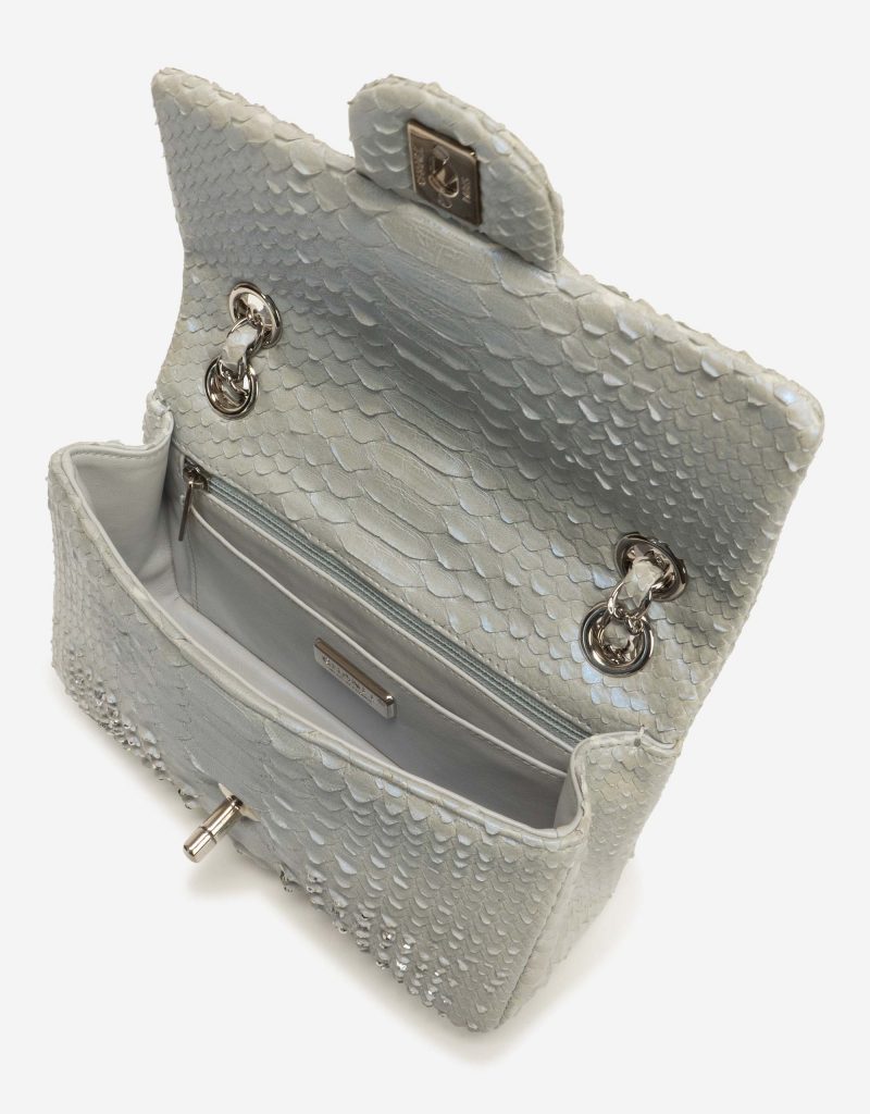 Chanel Timeless Rectangular Python Silver | SACLÀB