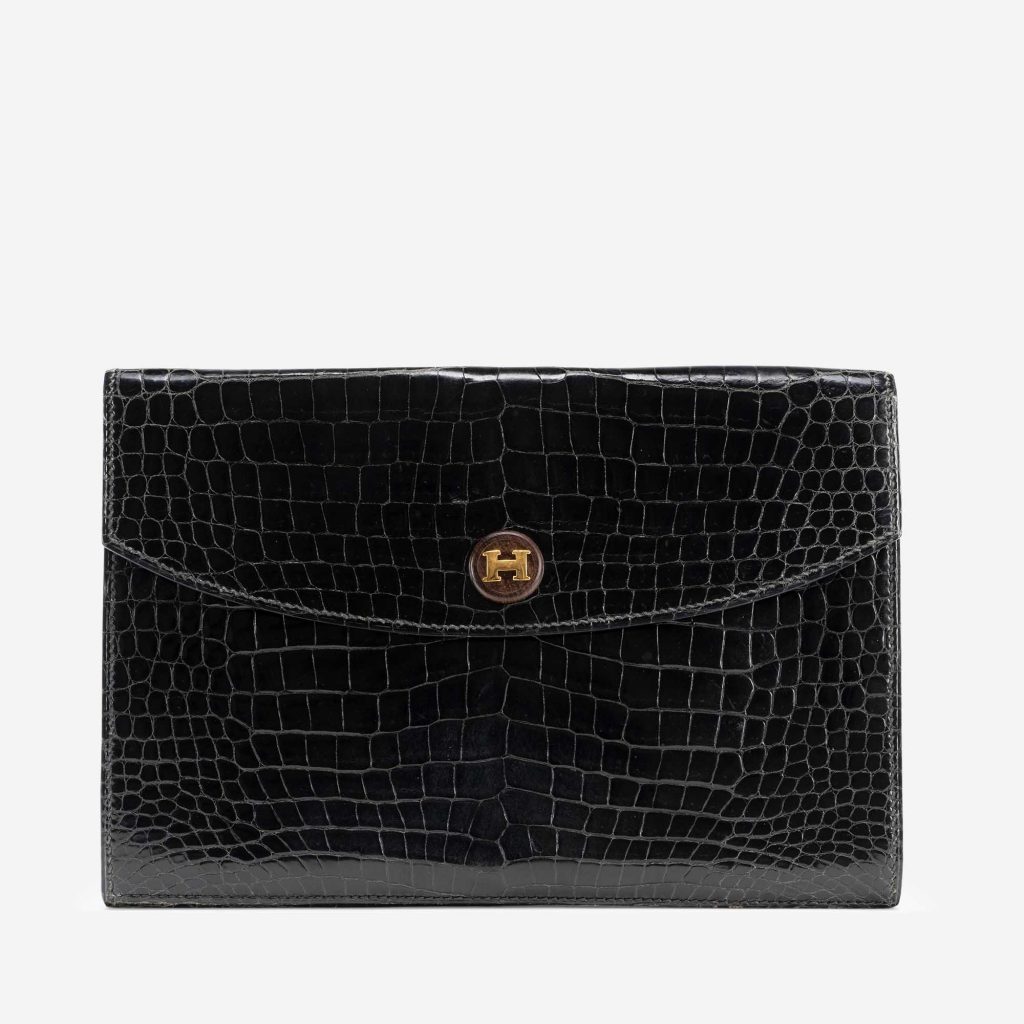 Hermès Rio Porosus Crocodile Black | SACLÀB
