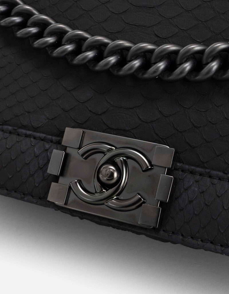 Chanel Boy Medium Python So Black | SACLÀB