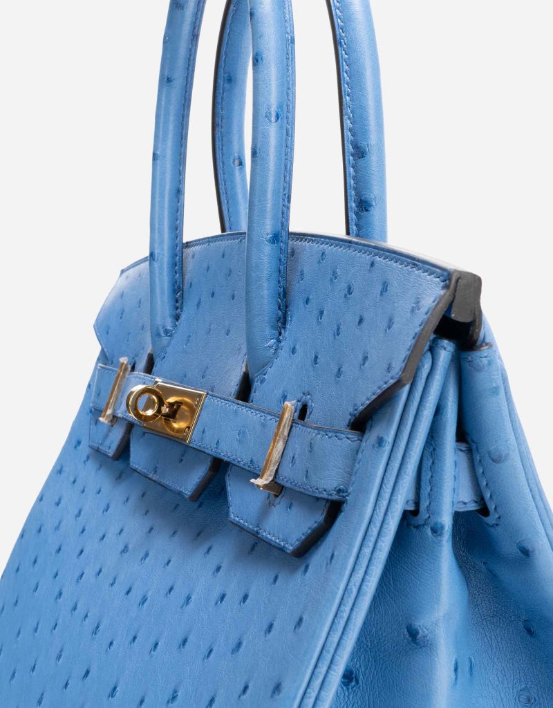 Hermès Birkin 30 Ostrich Blue Mykonos | SACLÀB