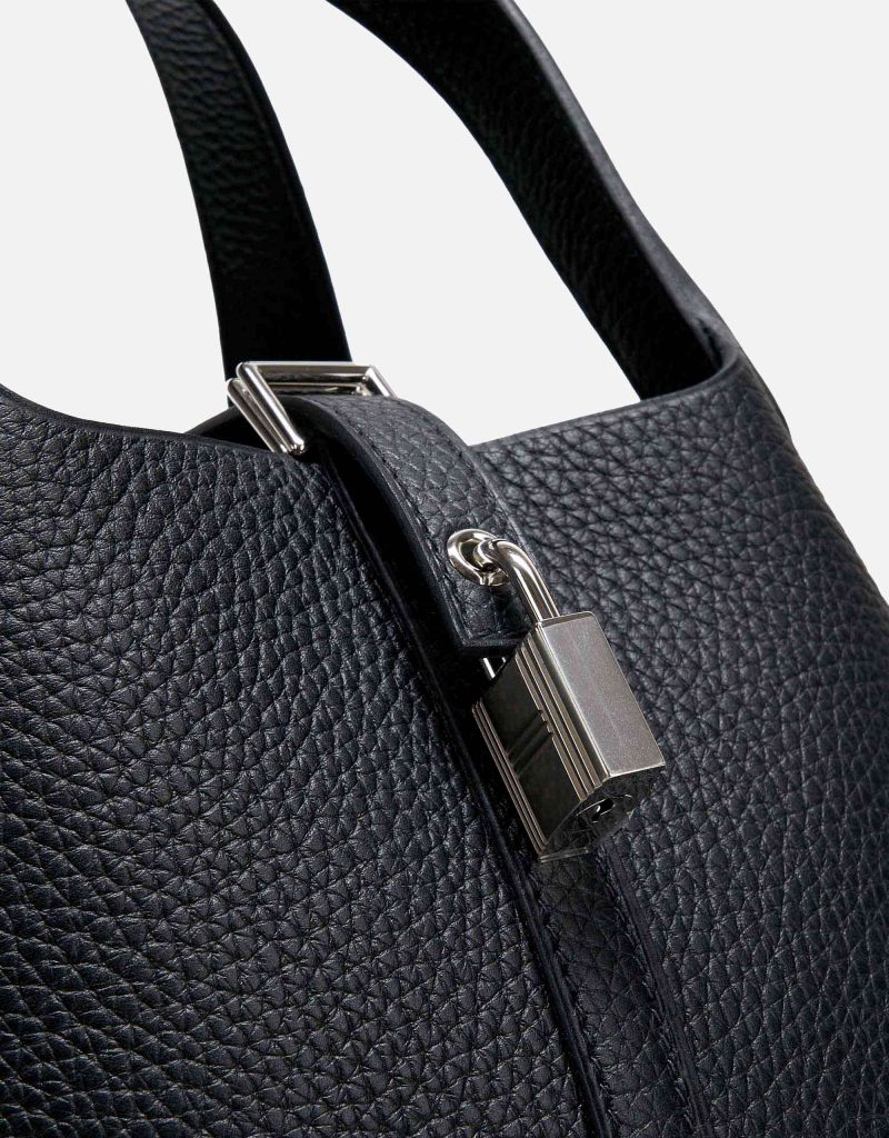 Hermès Picotin 18 Clemence Leather Black | SACLÀB