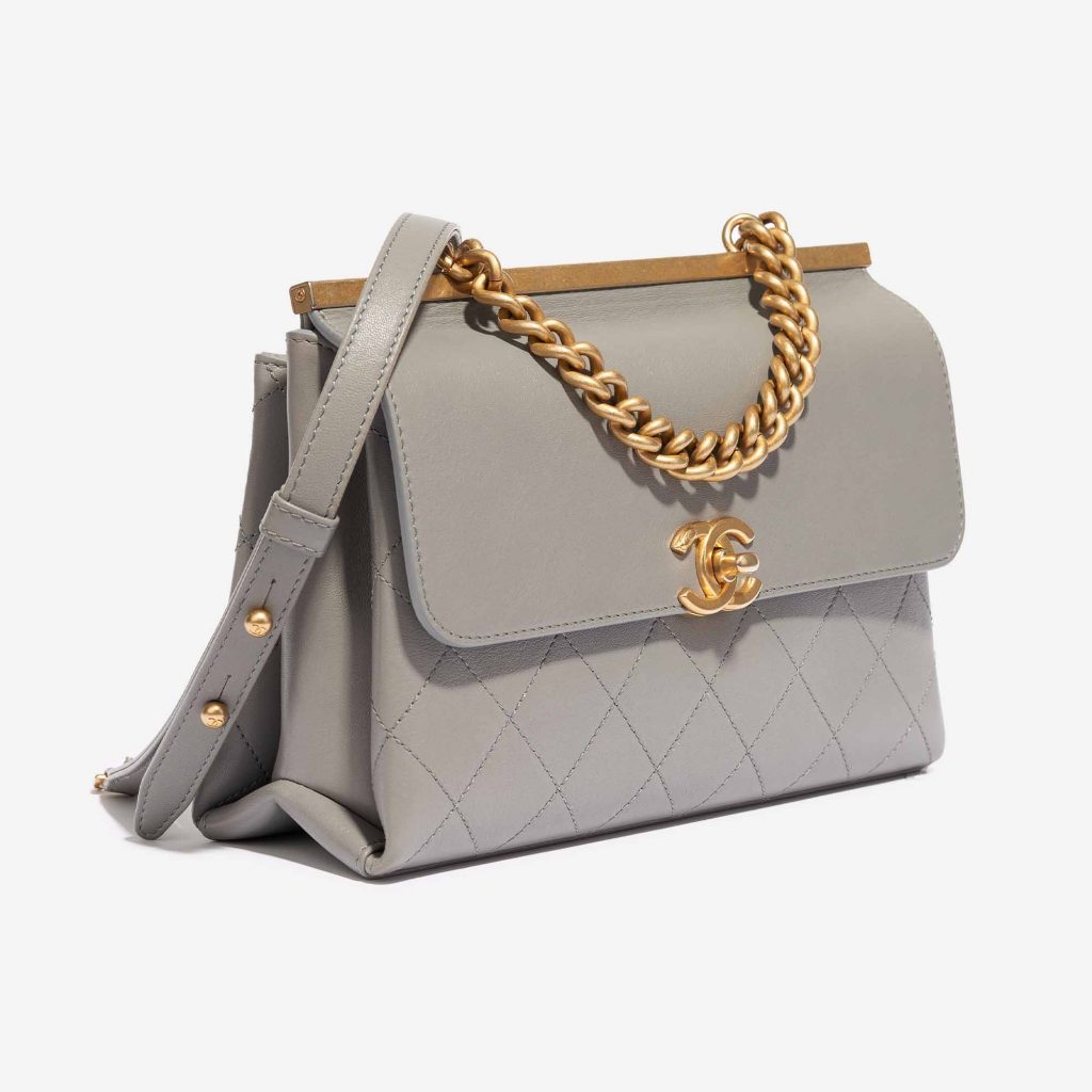 Chanel Timeless Chain Handle Lamb Grey | SACLÀB