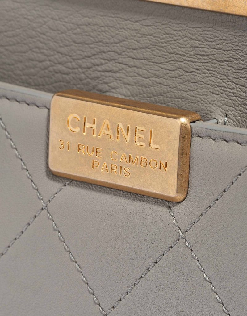 Chanel Timeless Chain Handle Lamb Grey | SACLÀB