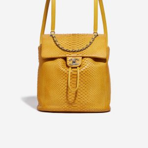 Chanel Backpack Python Yellow | SACLÀB