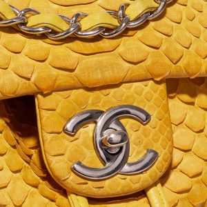Chanel Backpack Python Yellow | SACLÀB