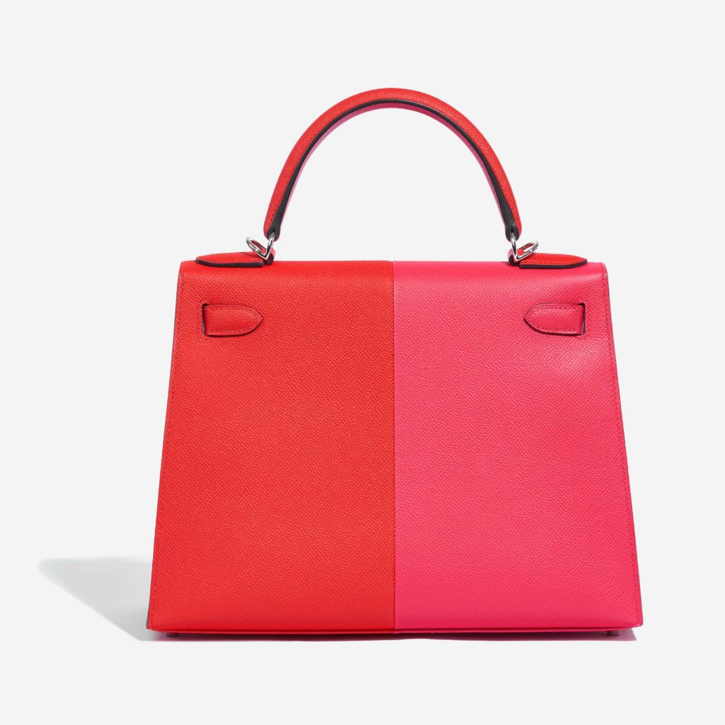 Hermès Kelly 28 Epsom Rose Extreme / Rouge de Coeur / Blue Zanzibar ...