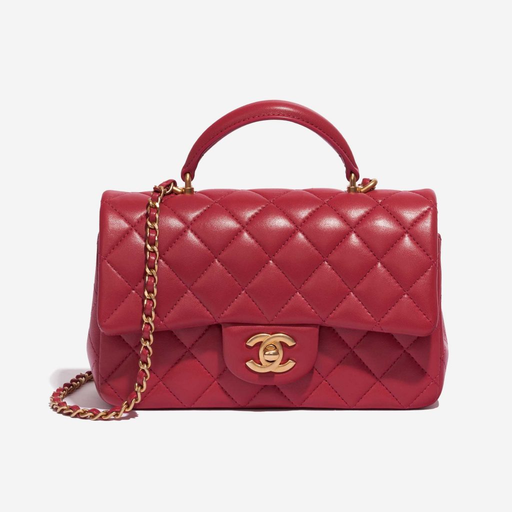 Chanel Timeless Mini Rectangular Lamb Raspberry | SACLÀB
