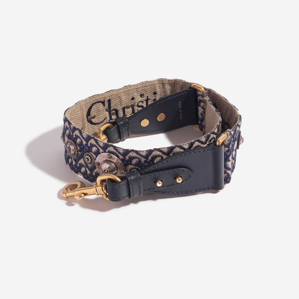 Dior Shoulder Strap Oblique Embroidery Blue | SACLÀB