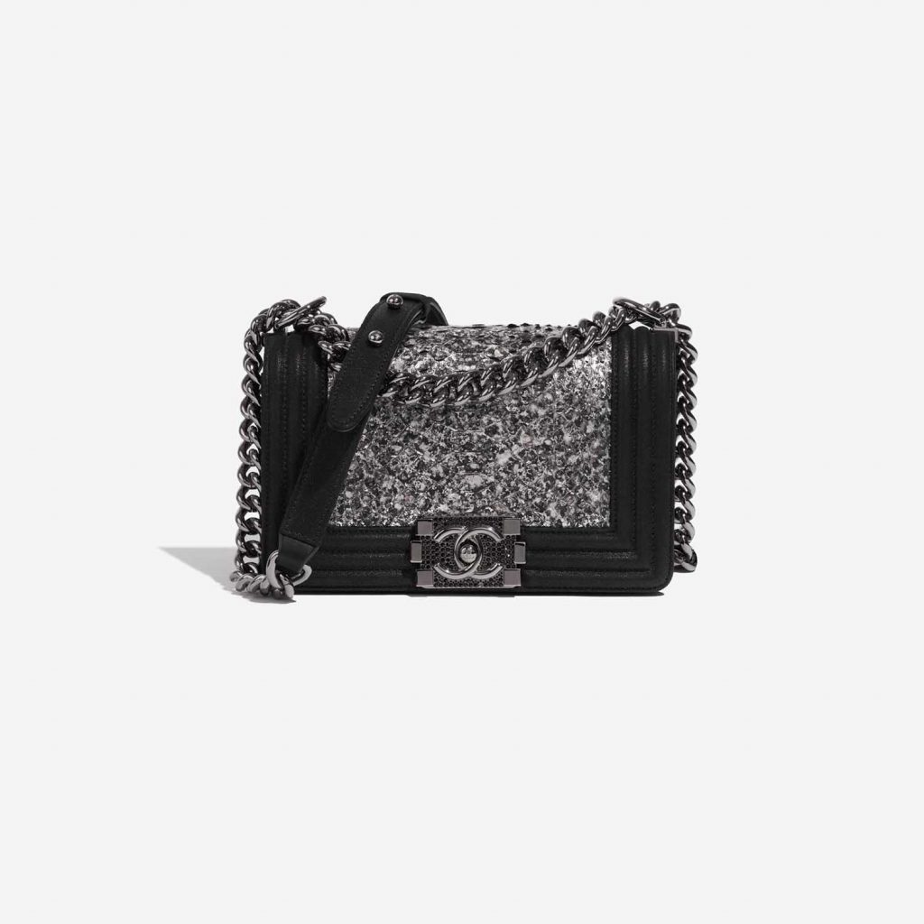 Chanel Boy Small Python Silver / Black | SACLÀB