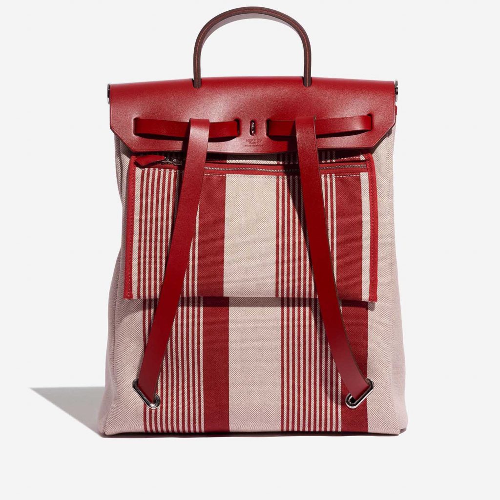 Hermès Herbag Backpack Toile / Vache Hunter Bordeaux / Ecru / Beige ...