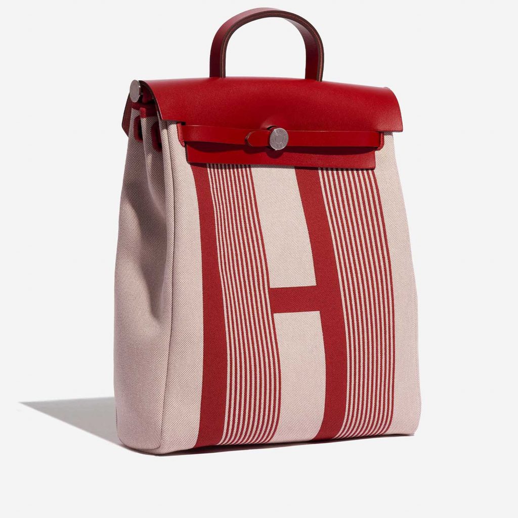 Hermès Herbag Backpack Toile / Vache Hunter Bordeaux / Ecru / Beige ...