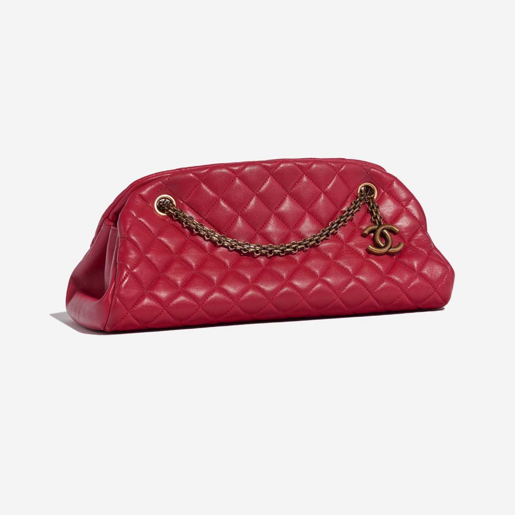 Chanel Bowling Mademoiselle Medium Lamb Raspberry Red | SACLÀB