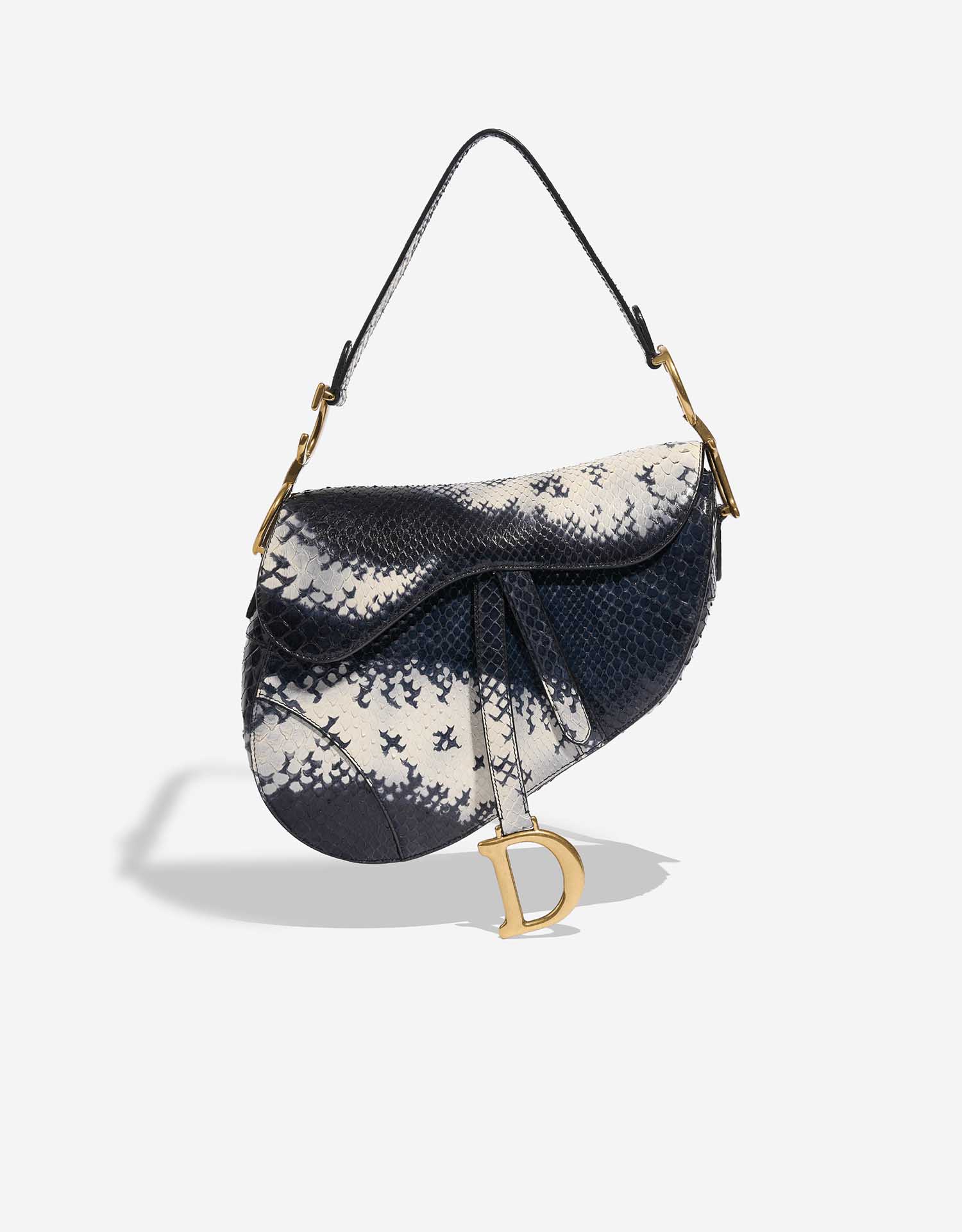 Dior Saddle Medium Python Blue / White | SACLÀB