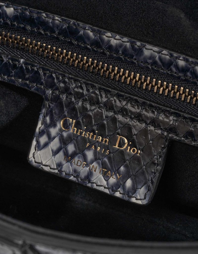 Dior Saddle Taille Moyenne Python Bleu / Blanc | SACLÀB