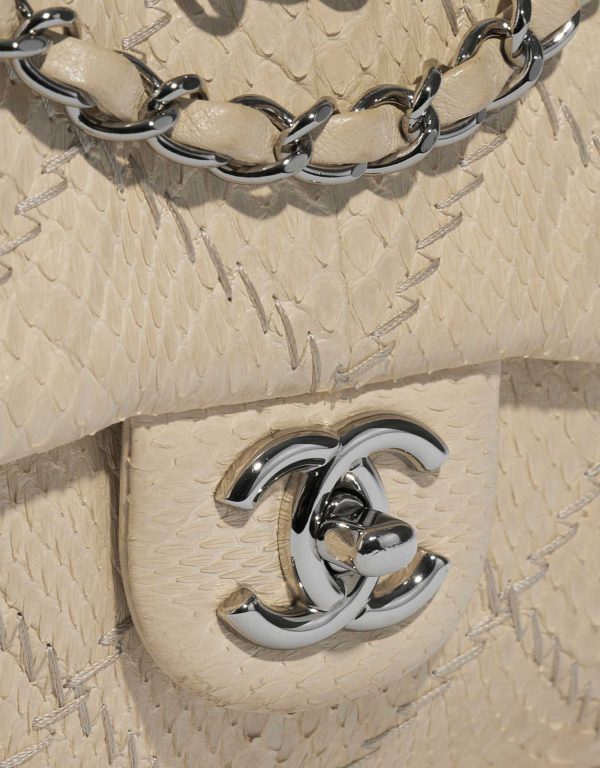 Chanel Timeless Medium Python Beige | SACLÀB