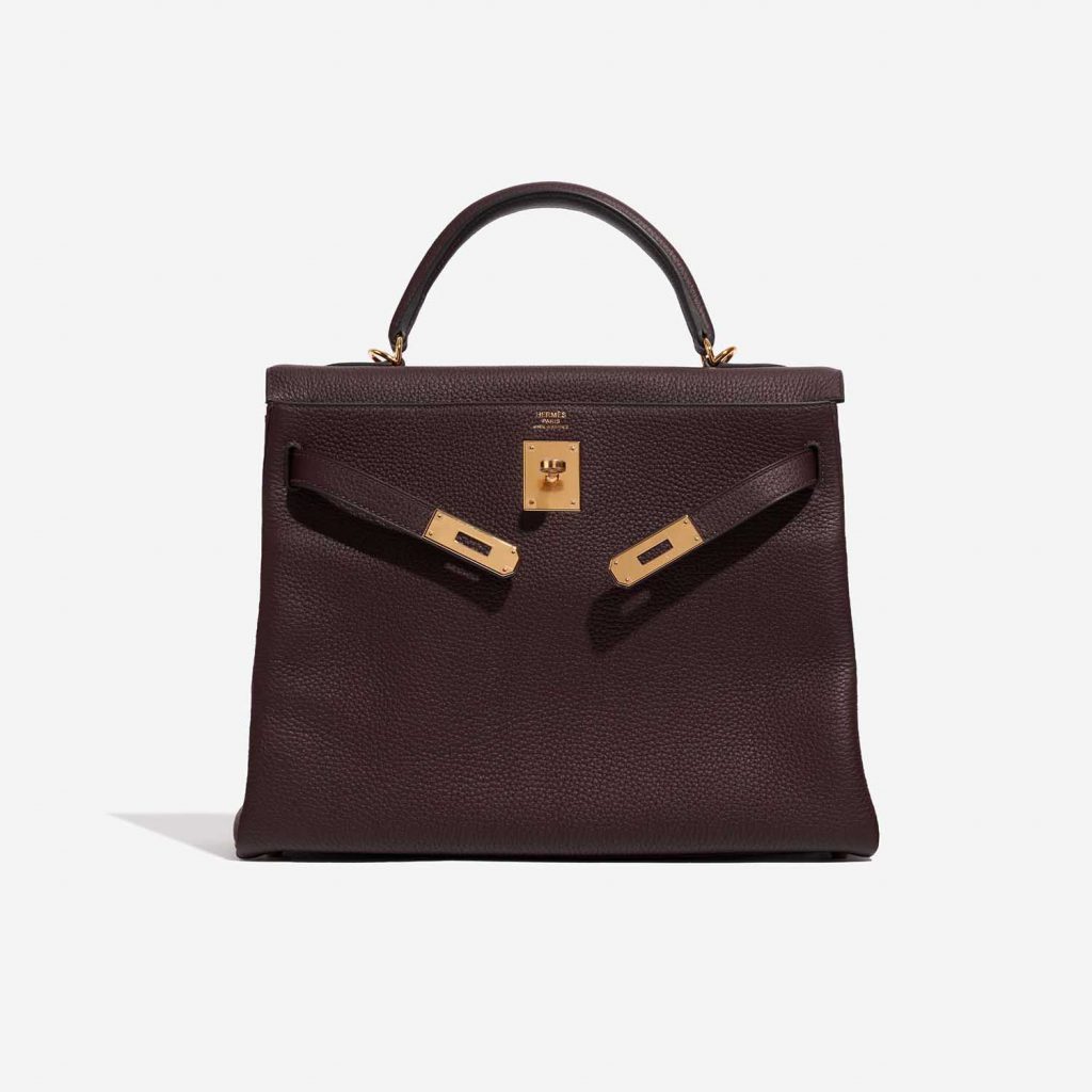 Hermès Kelly 32 Clemence Rouge Sellier | SACLÀB