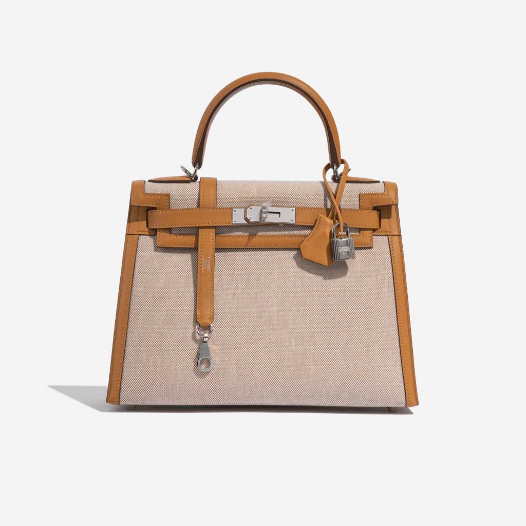 Hermès Kelly 28 Toile H / Swift Sesame / Ecru / Beige | SACLÀB