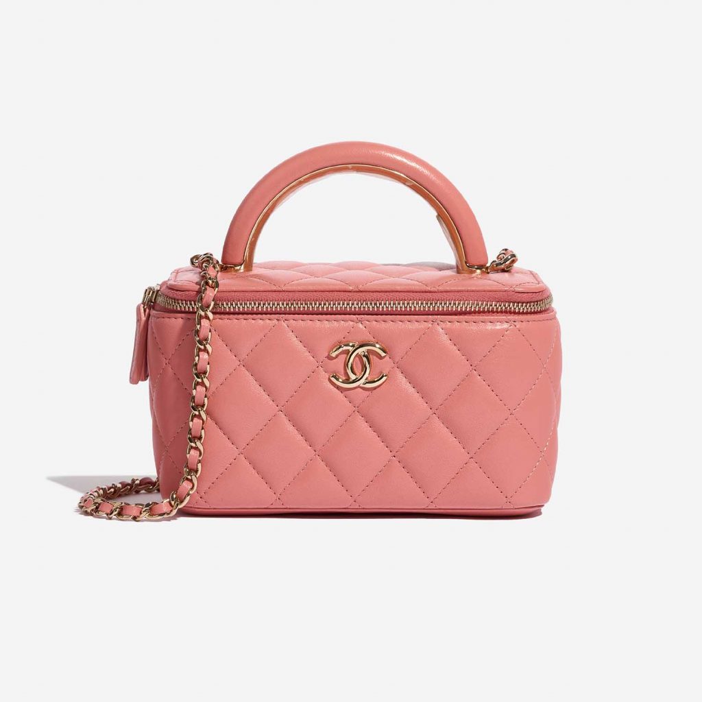 Chanel Vanity Case Small Lamb Coral | SACLÀB