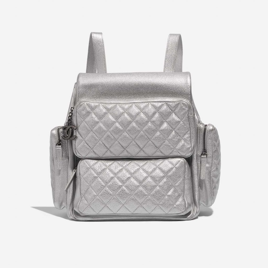 Chanel Backpack Caviar Silver | SACLÀB