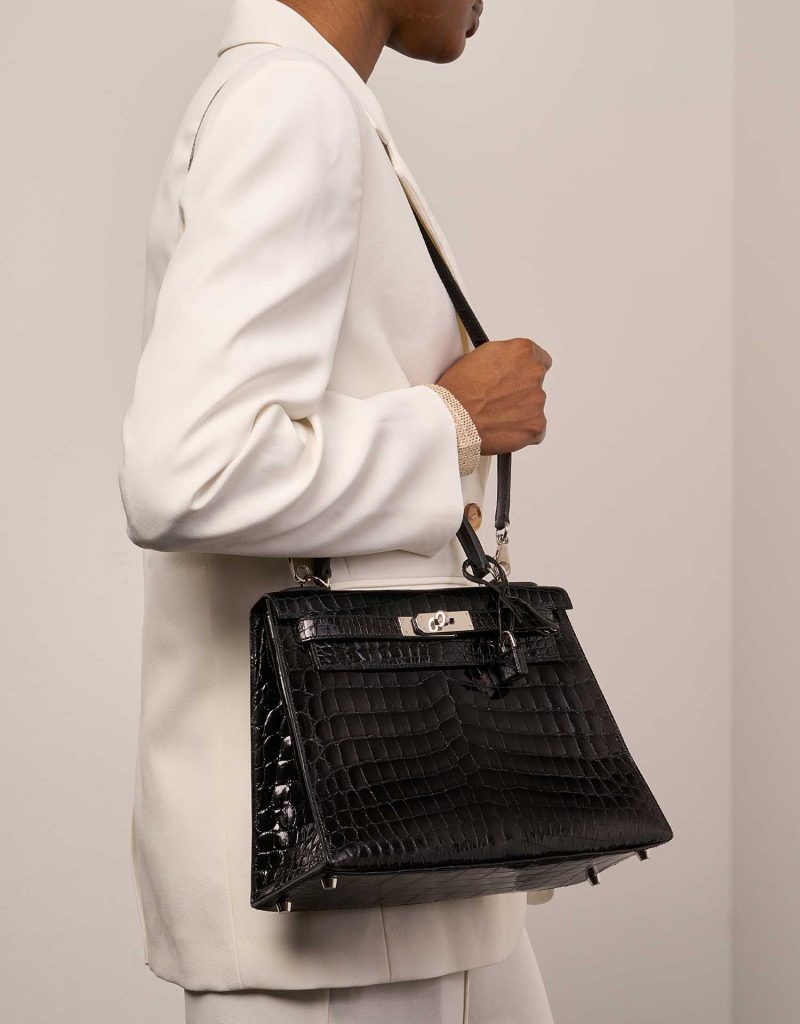 Hermès Kelly 28 Niloticus Crocodile Black | SACLÀB