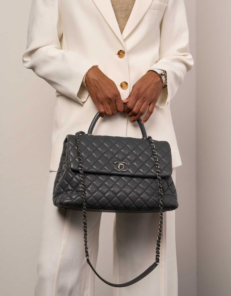 Chanel Timeless Handle Large Caviar Grey | SACLÀB