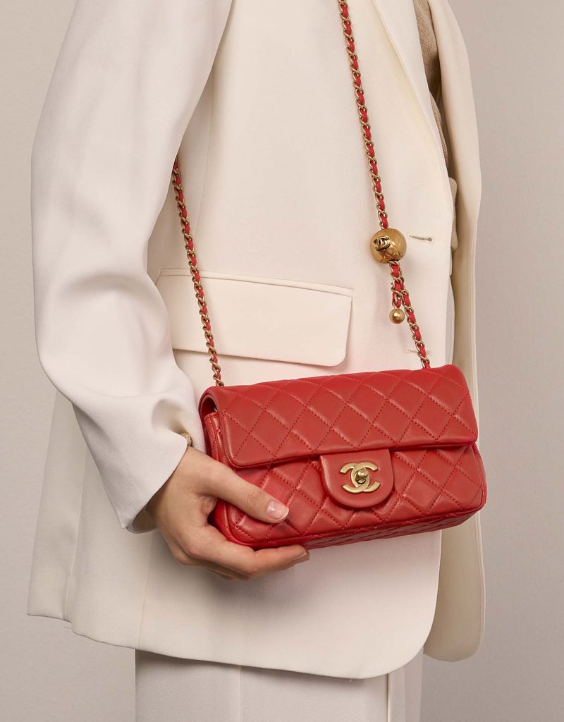 Chanel Timeless Mini Rectangular Lamb Coral | SACLÀB