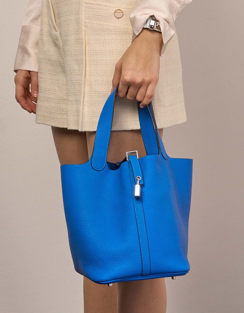 Hermès Picotin 22 Taurillon Clemence Blue Hydra | SACLÀB
