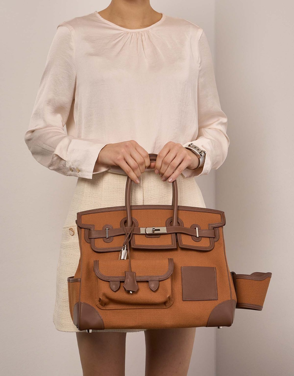 Hermès Birkin Cargo 35 Swift / Toile Goeland Marron / Gold | SACLÀB