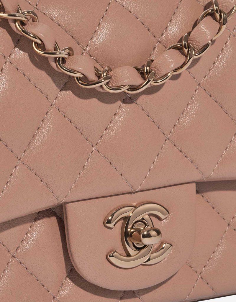 Chanel Timeless Mini Square Lamb Beige / Rose | SACLÀB
