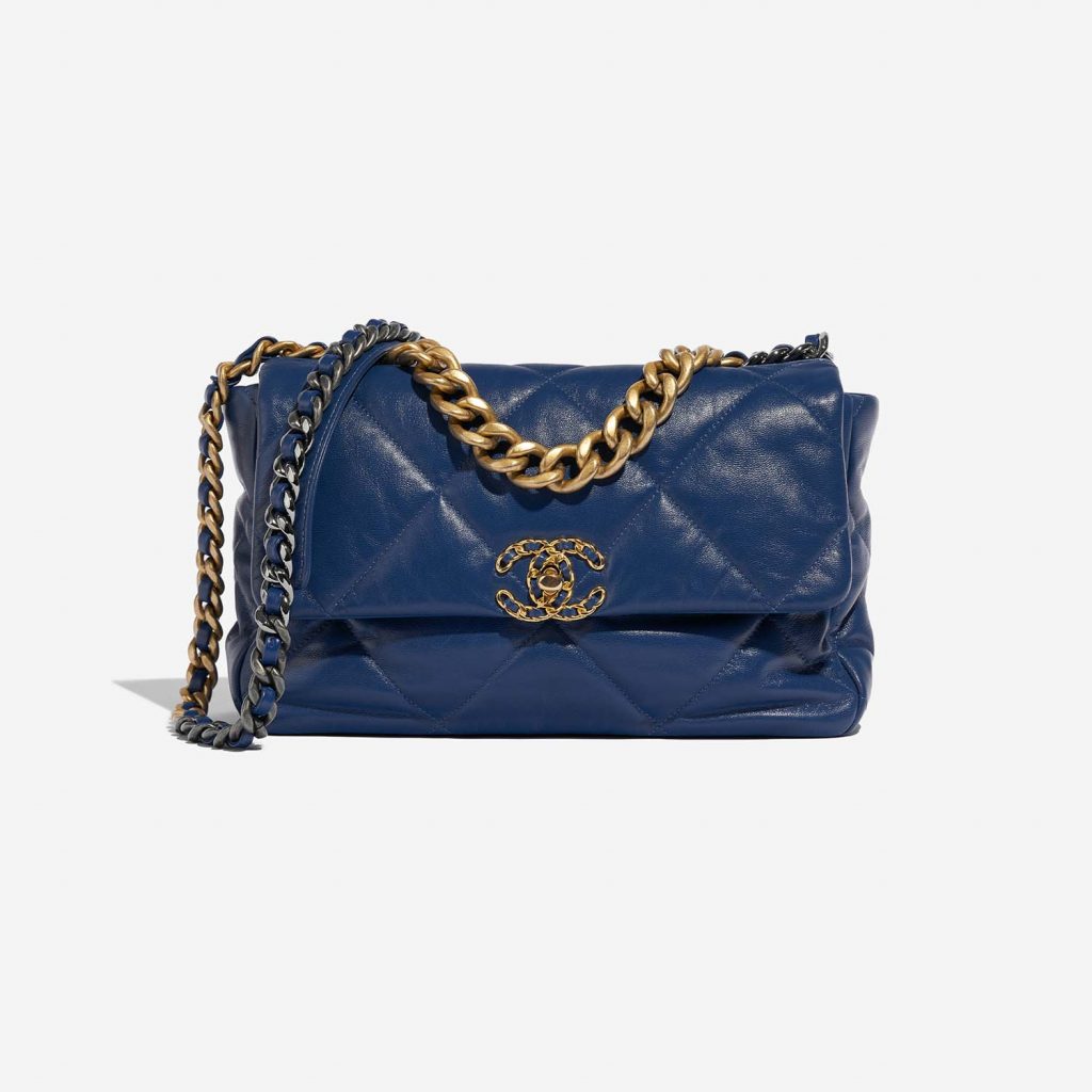 Chanel 19 Large Flap Bag Lamb Blue | SACLÀB